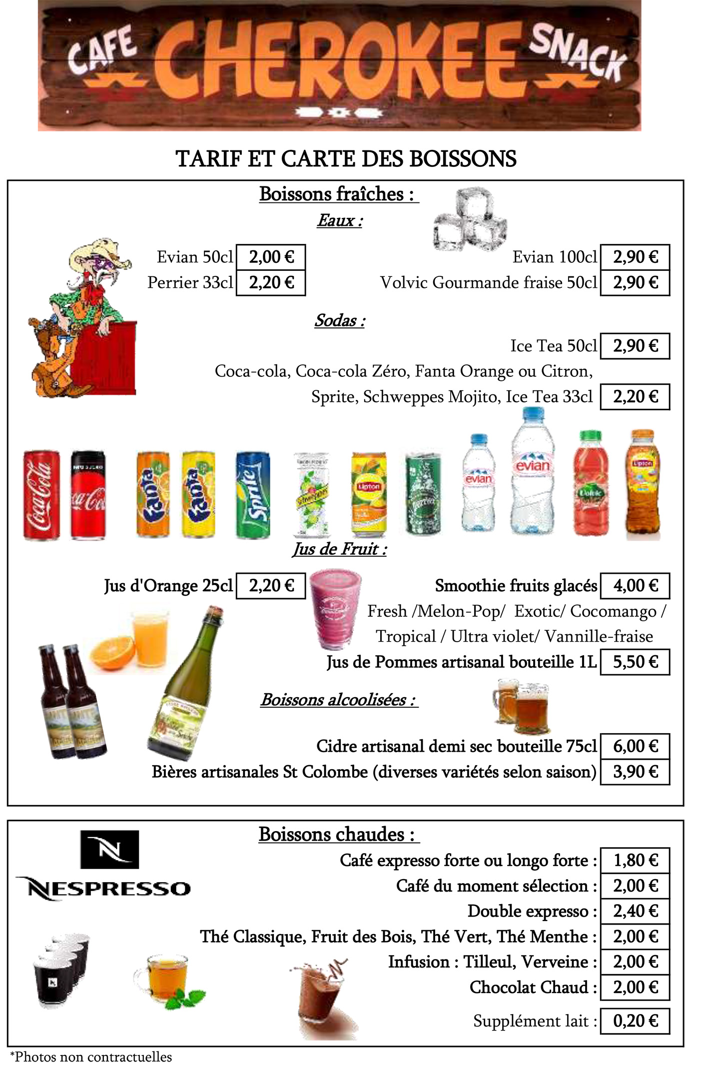 TARIFS boissons - glaces et L'A. NOCTURNE juin 2021 - Enigmaparc, parc ...