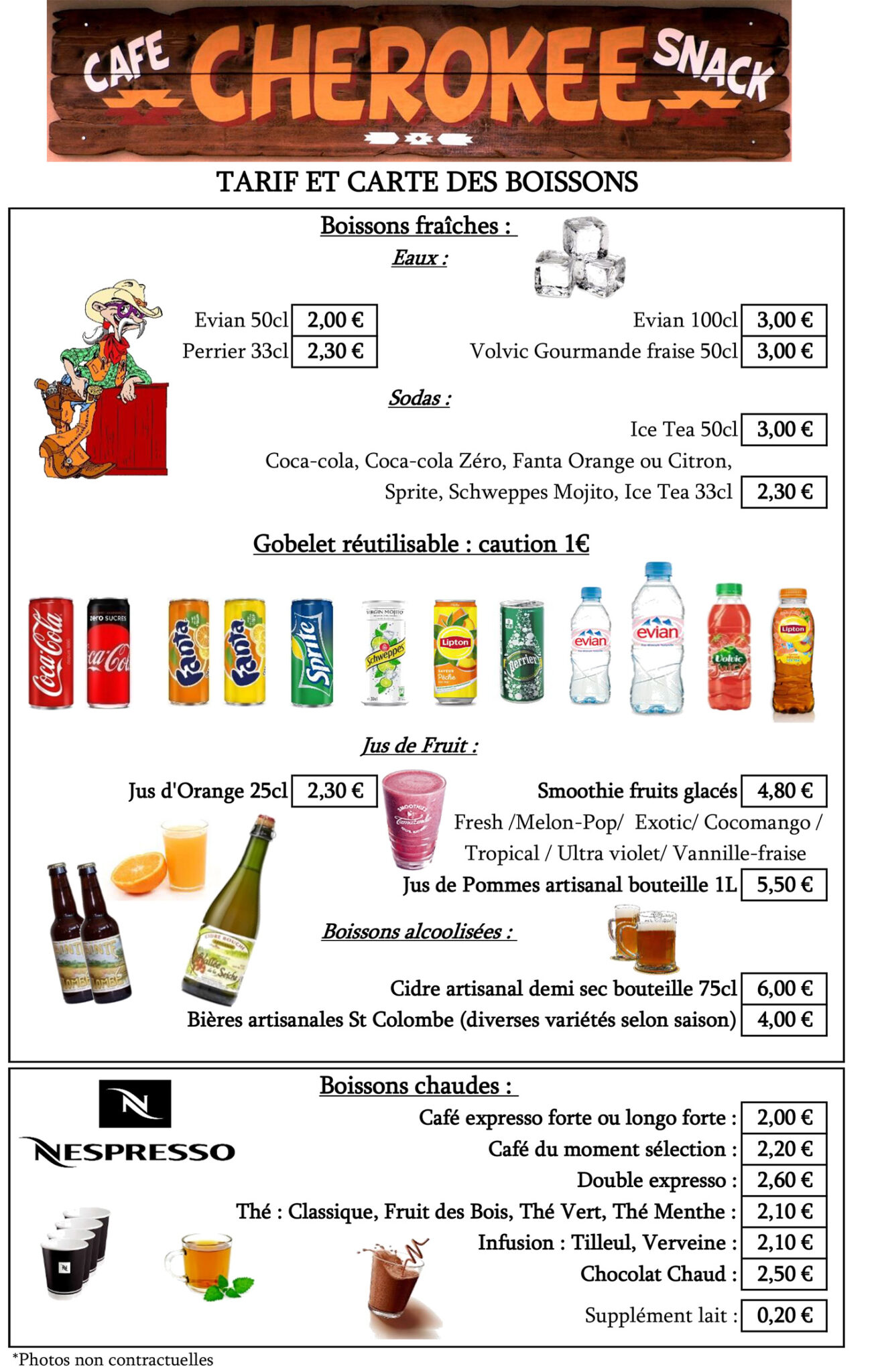 TARIFS snack ETE 2022 boisson - Enigmaparc - a unic theme parc in Europe